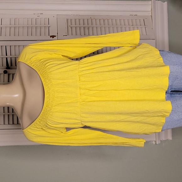 J. Crew | Tops | J Crew Yellow Long Sleeve Top Large | Poshmark